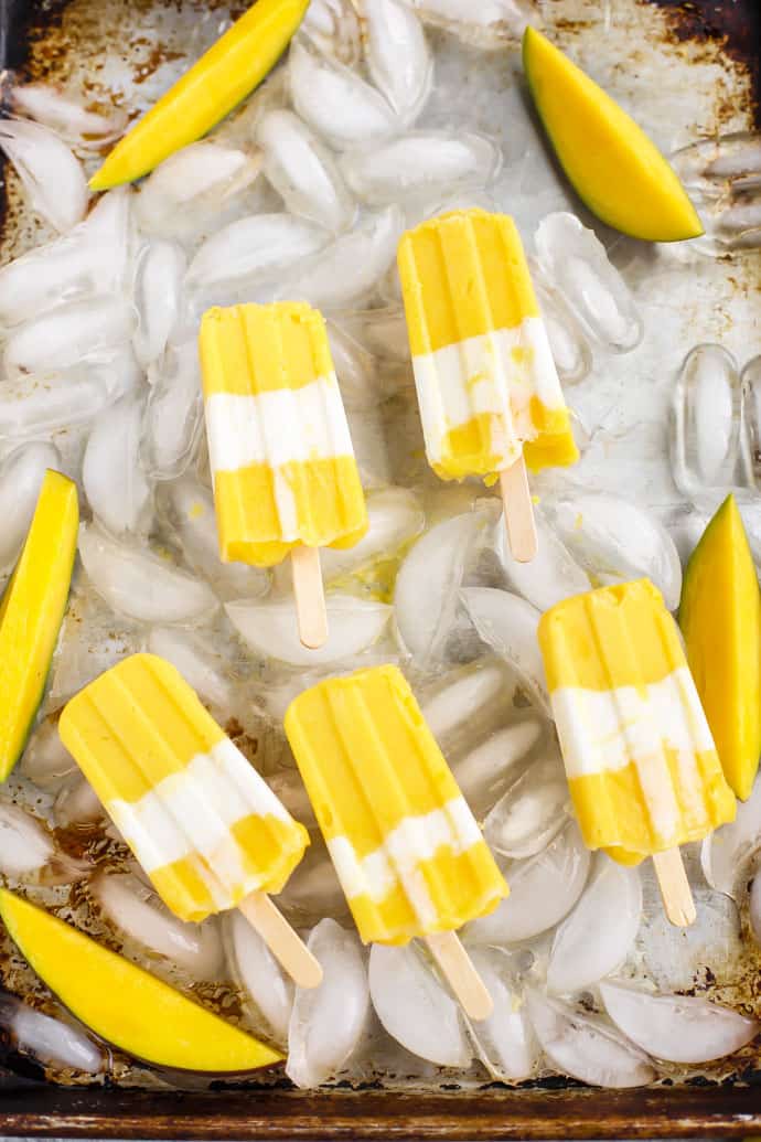 Easy Mango Popsicles using Frozen Mango - Seasonal Cravings