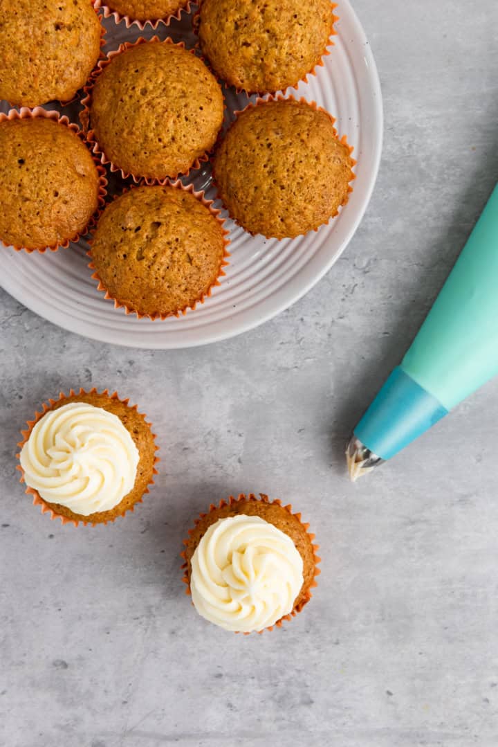 Carrot Cupcakes with Cream Cheese Frosting - Seasonal Cravings